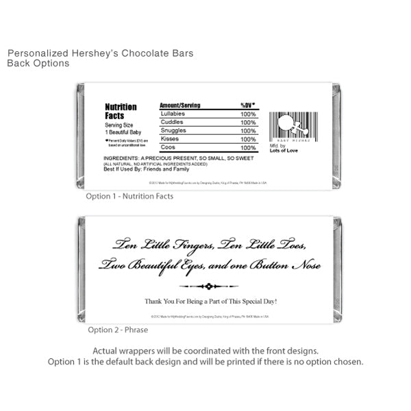Personalized Hershey's Chocolate Bar Baby Shower Favors | My Wedding ...
