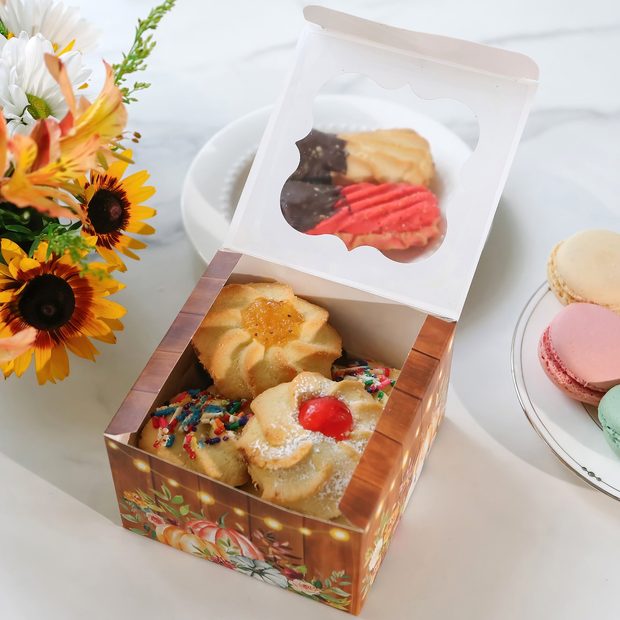 Fall Cookie Boxes with Window + Seal Sticker (Set of 30) | My Wedding ...