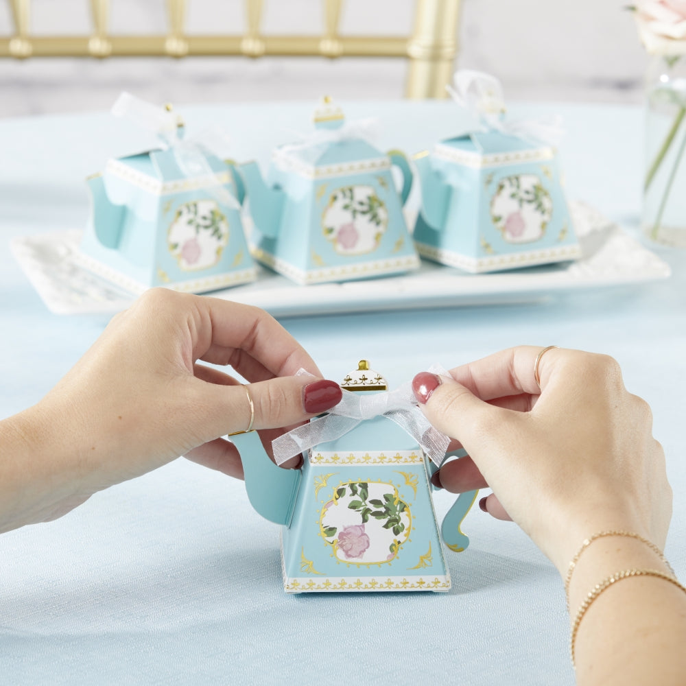 Blue Tea Time Whimsy Teapot Favor Box (Set of 24) – My Wedding Favors